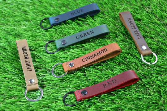 SLIM Leather Lacrosse Keychain - LucasGift